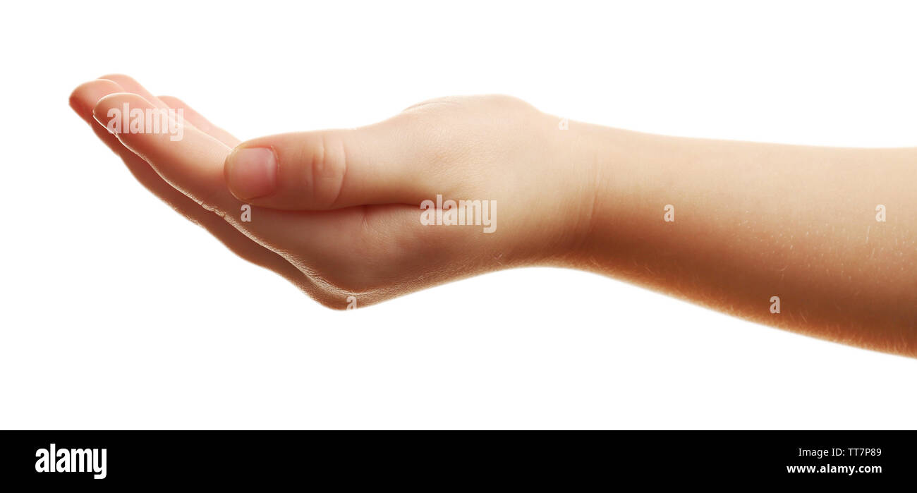 Child hand isolated on white Stock Photo - Alamy