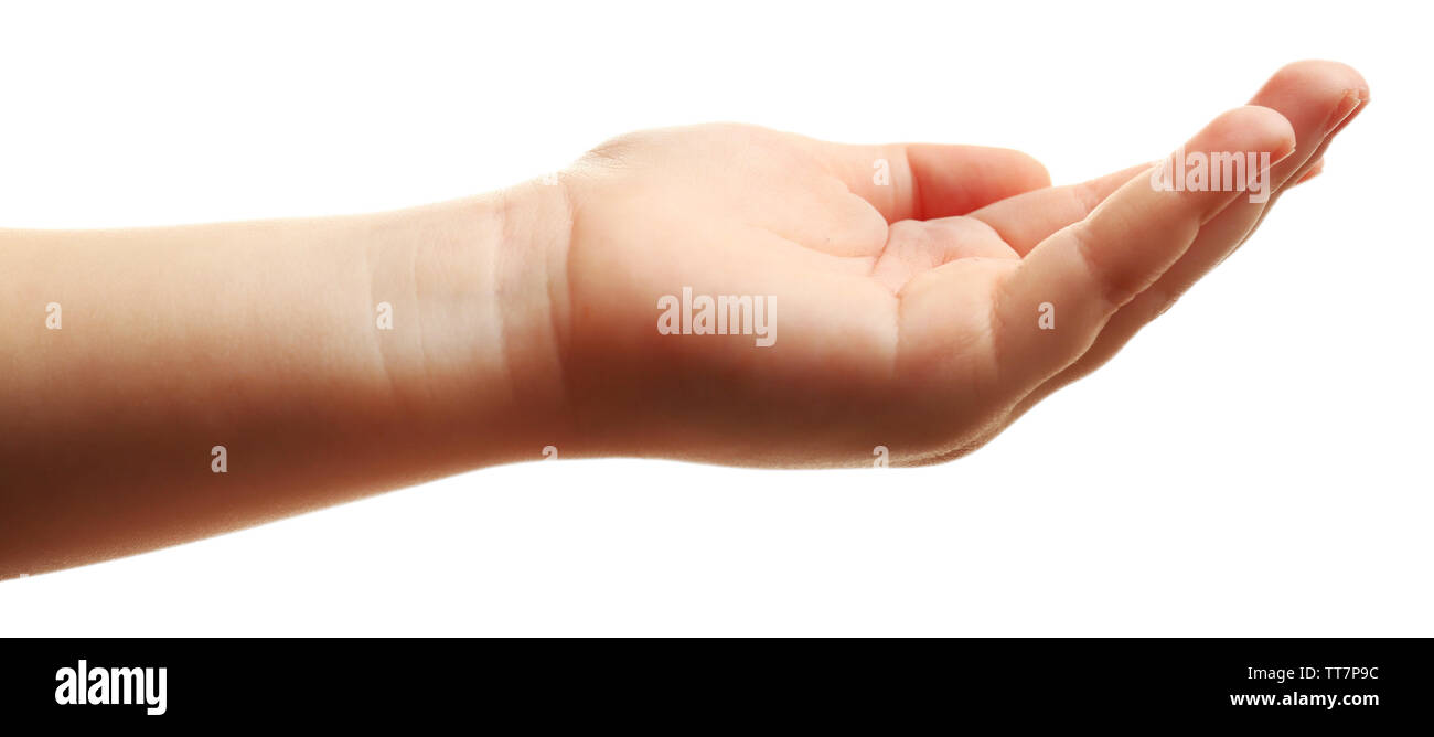 Child hand isolated on white Stock Photo - Alamy