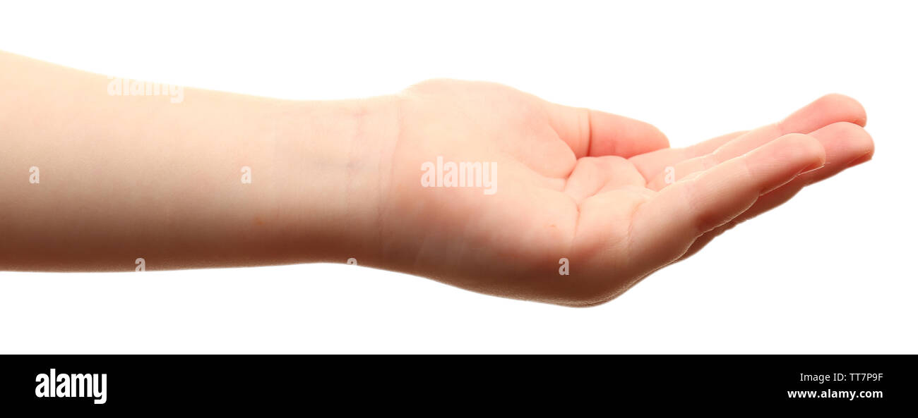Child hand isolated on white Stock Photo - Alamy