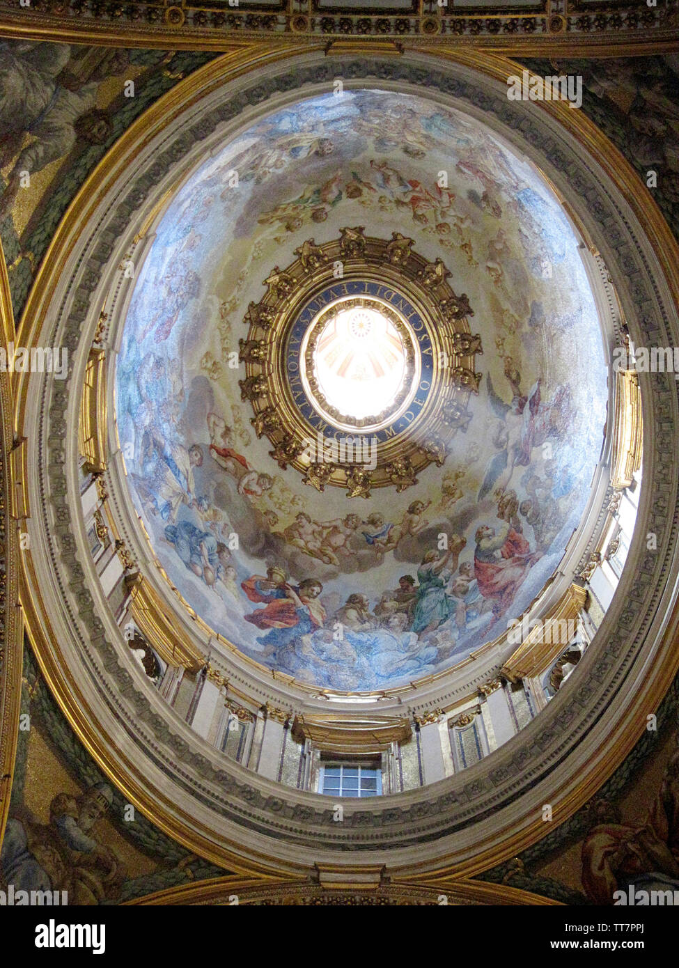 THE PAINTED AND ORNATE CEILING OF SAINT PETER'S BASILICA, ROME, ITALY ...