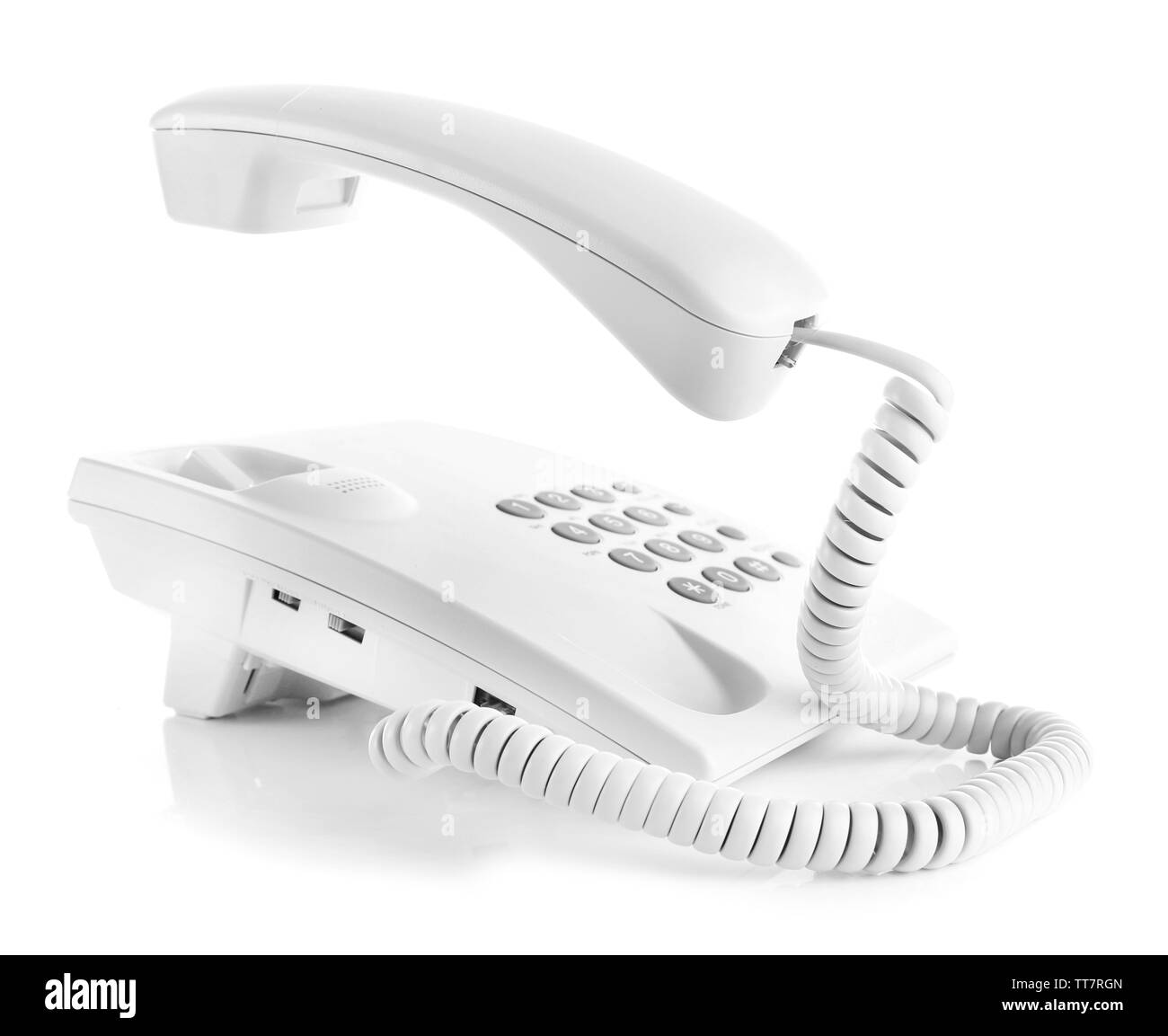 Telephone set isolated on white Stock Photo - Alamy