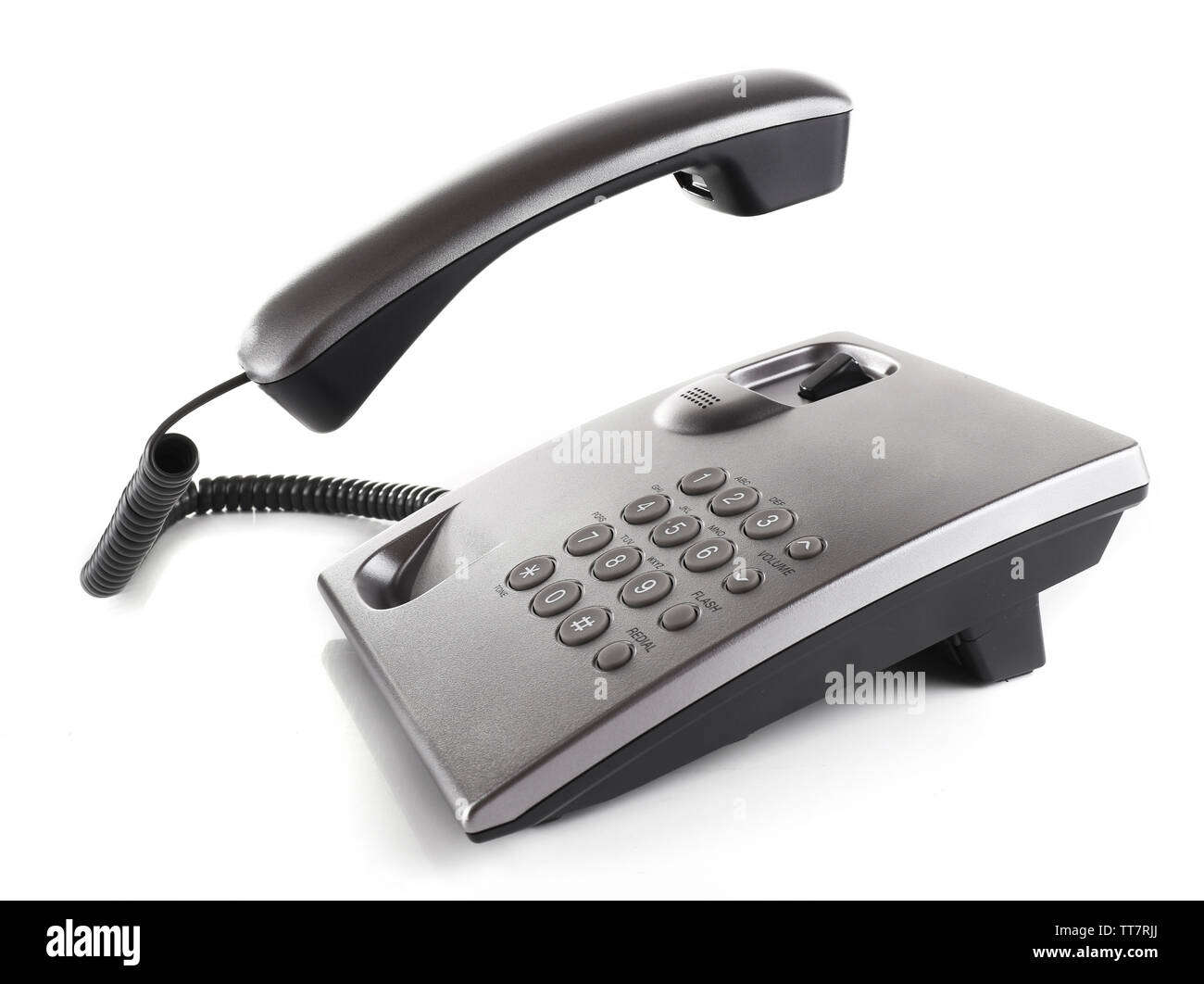 Telephone set isolated on white Stock Photo - Alamy