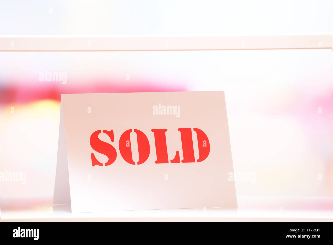 Blank with text sold on bright background Stock Photo - Alamy