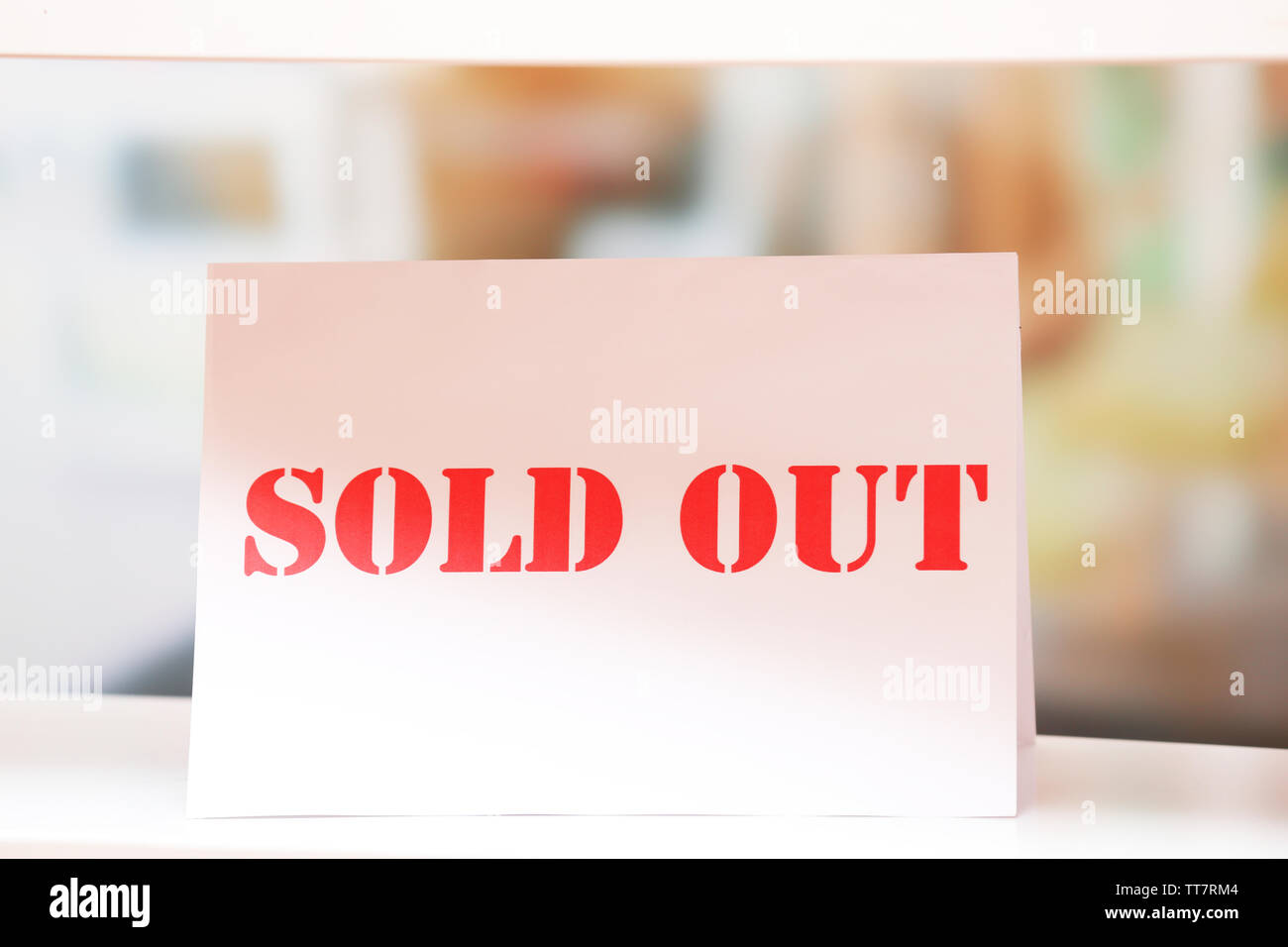 Blank with text sold out on bright background Stock Photo - Alamy