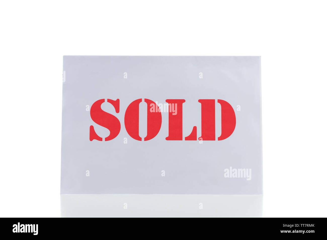 Blank with text sold isolated on white Stock Photo - Alamy