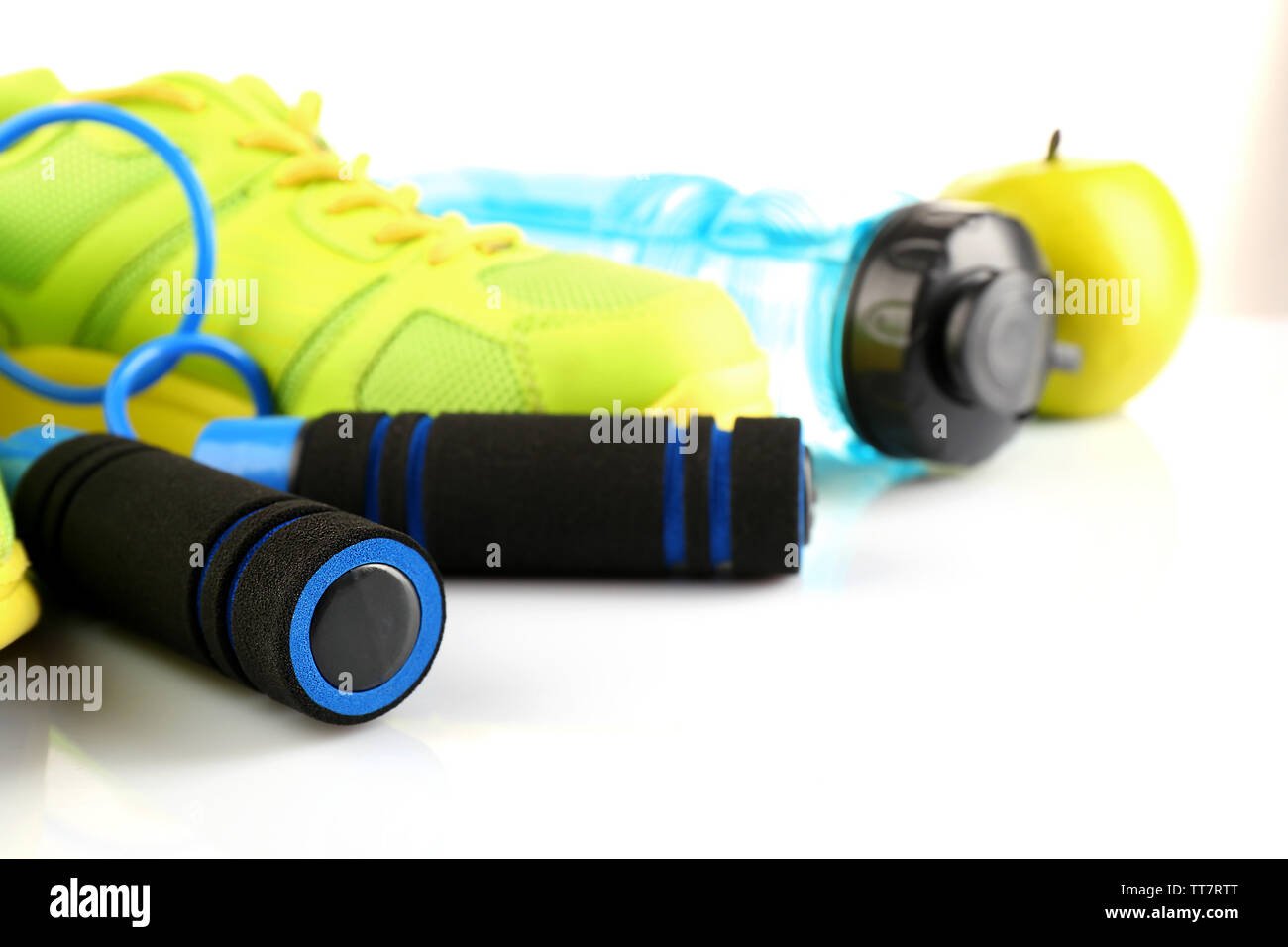 Different tools for sport close up Stock Photo - Alamy