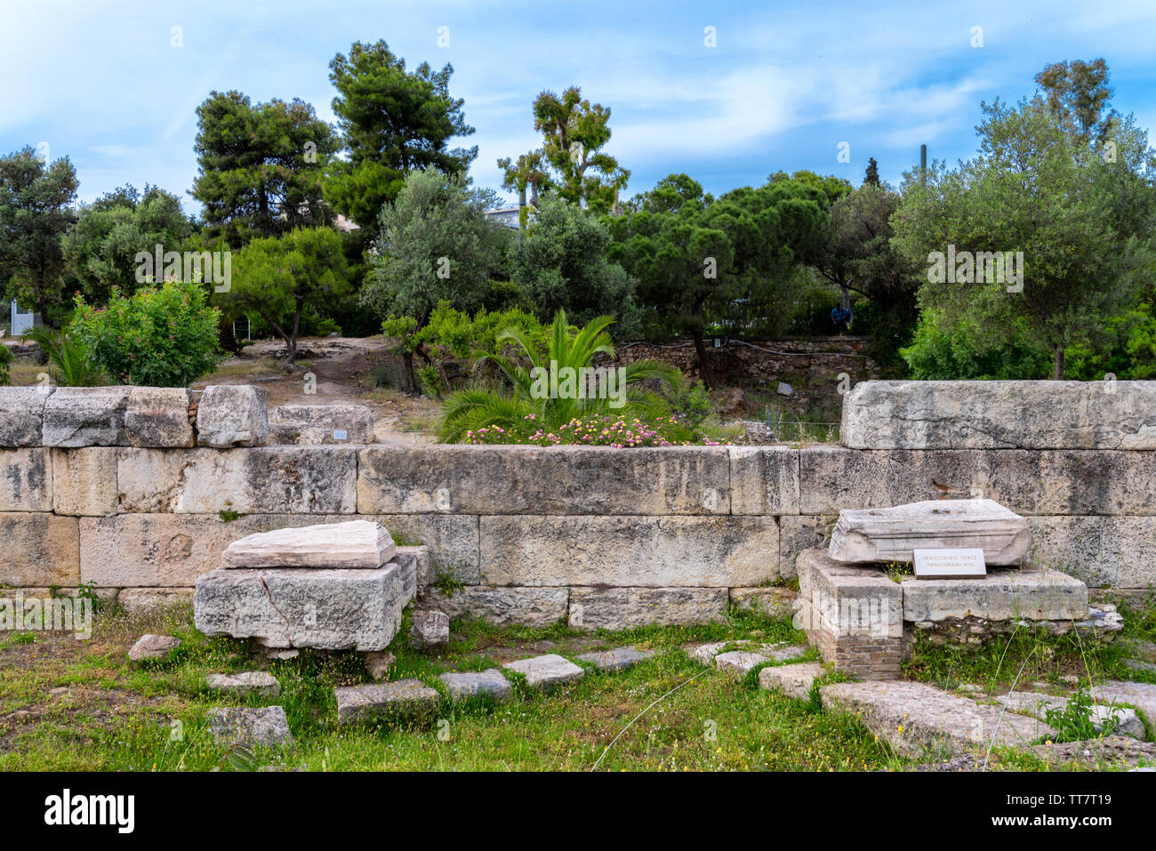 Athens, Attica / Greece. The Themistoclean Wall at the archaeological ...