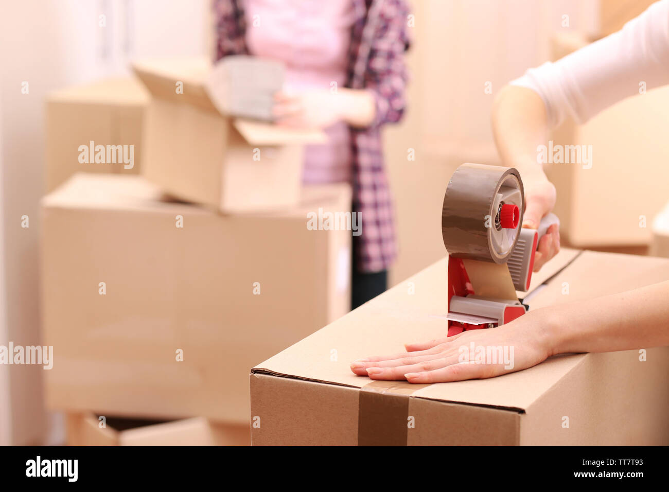 Packing boxes close-up Stock Photo - Alamy