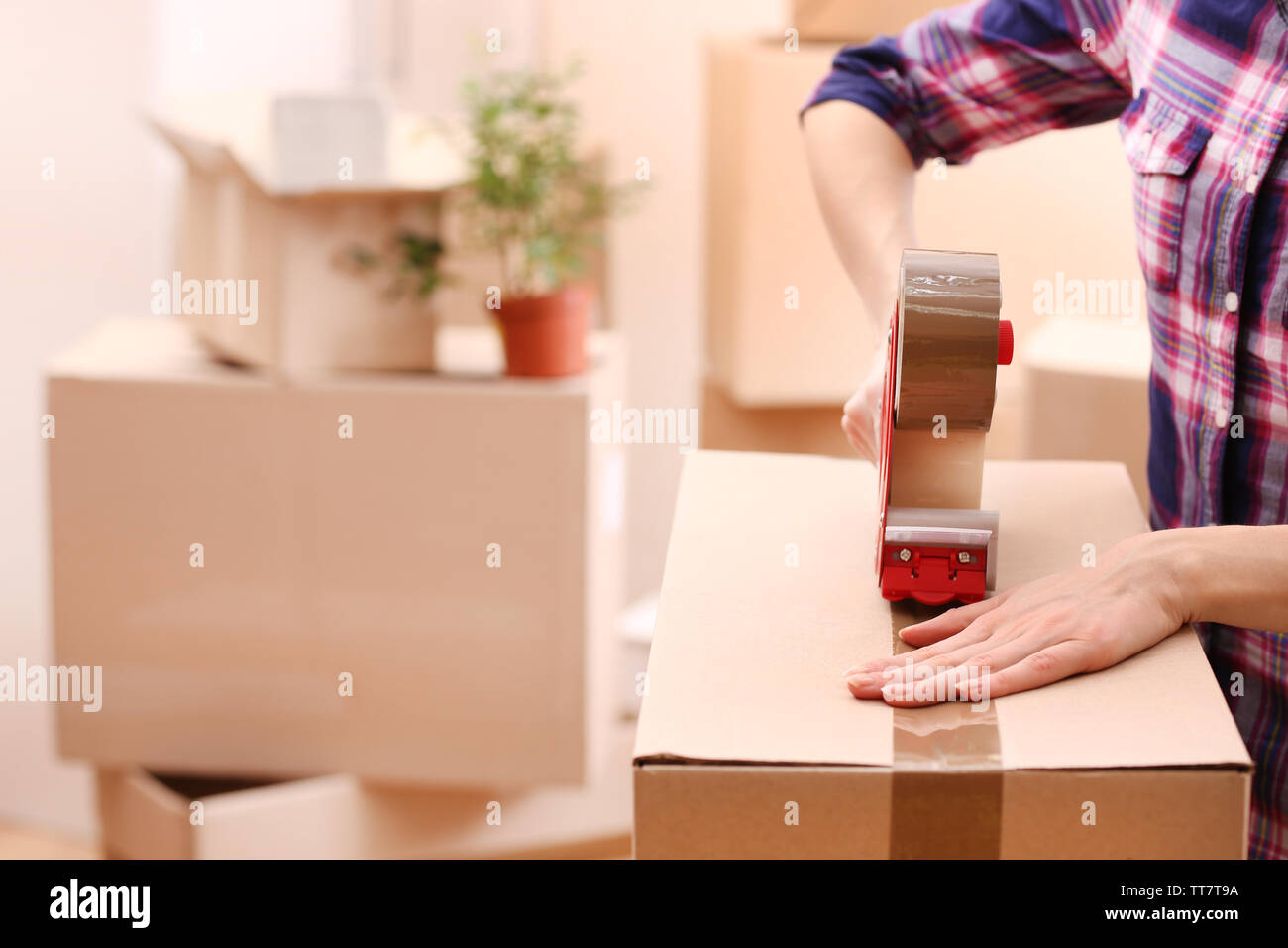Packing boxes close-up Stock Photo - Alamy