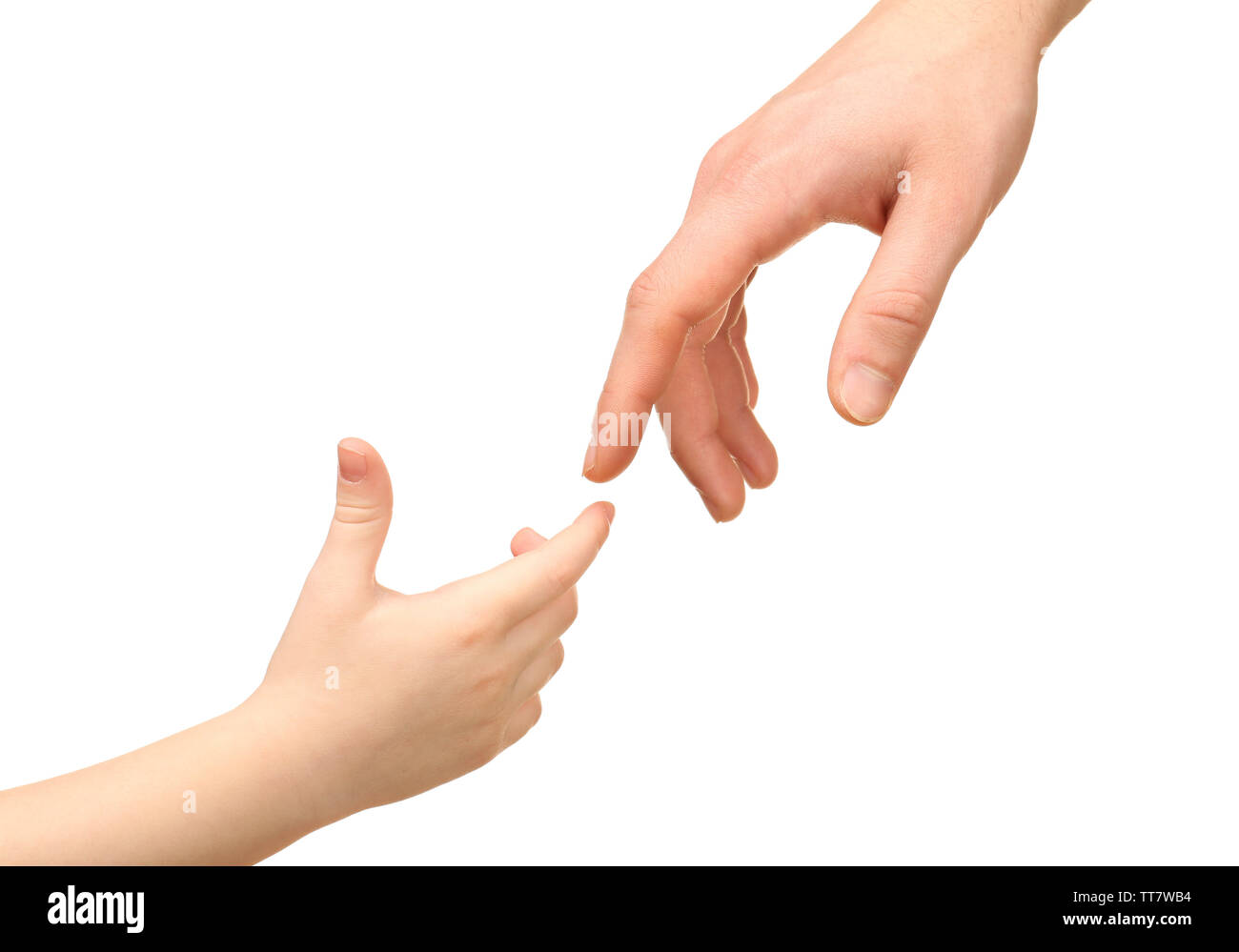 Child and father hands isolated on white Stock Photo - Alamy