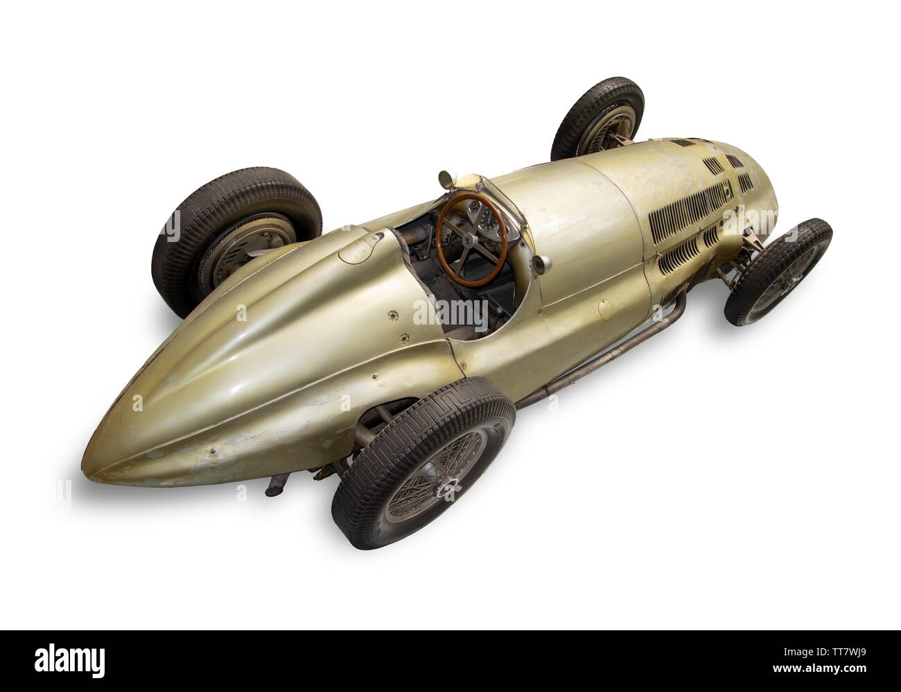 Historic race car, isolated on white background. Retro racing car with ...