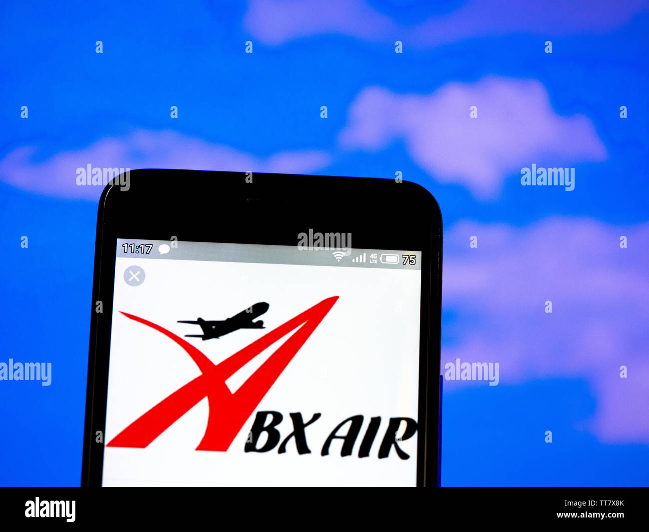 In this photo illustration the ABX Air, Inc. logo is seen displayed on ...
