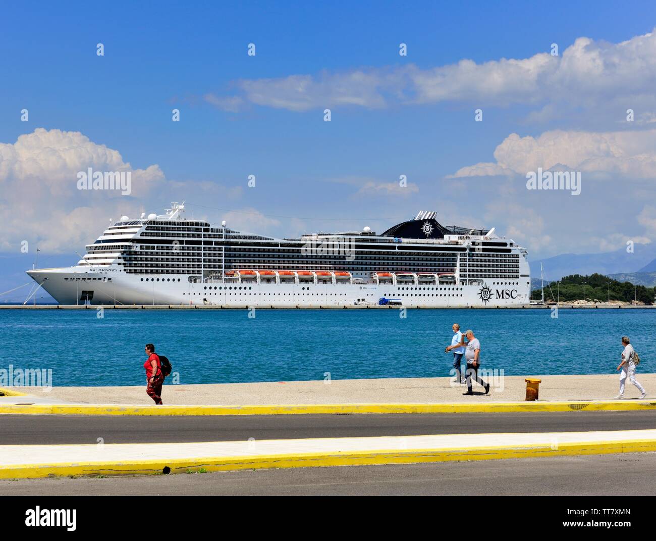 Cruise ship,MSC Magnifica,Corfu Port,Kerkyra,Greek ionian islands Stock ...
