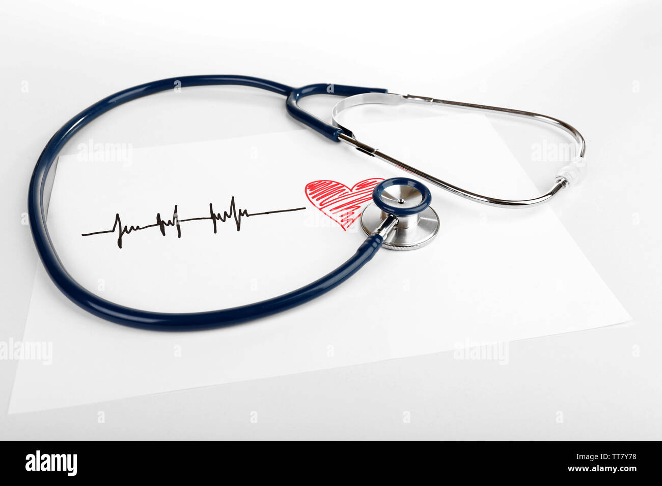 Stethoscope with heart isolated on white Stock Photo - Alamy