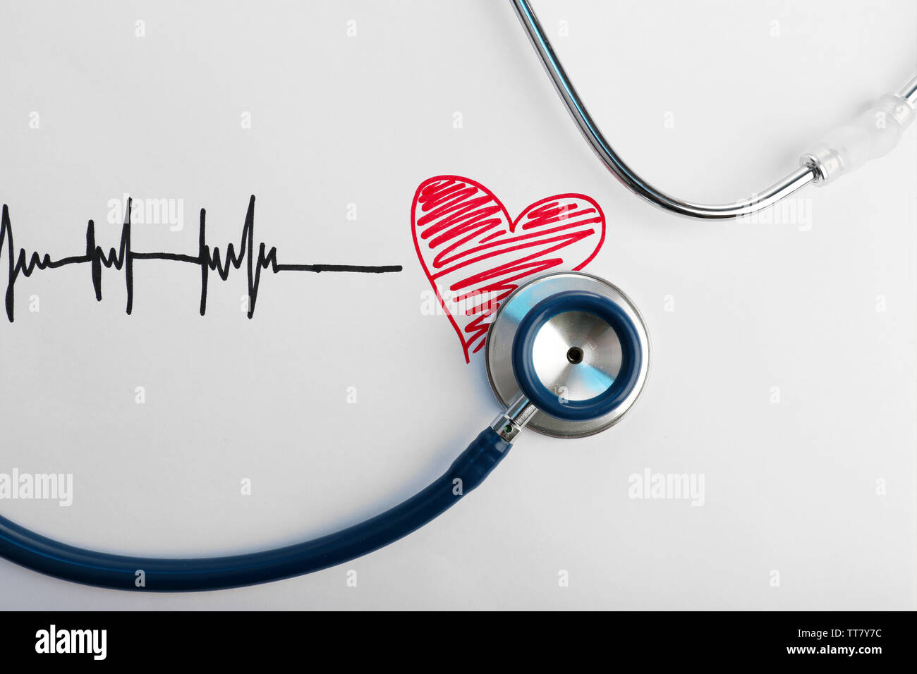 Stethoscope with heart isolated on white Stock Photo - Alamy