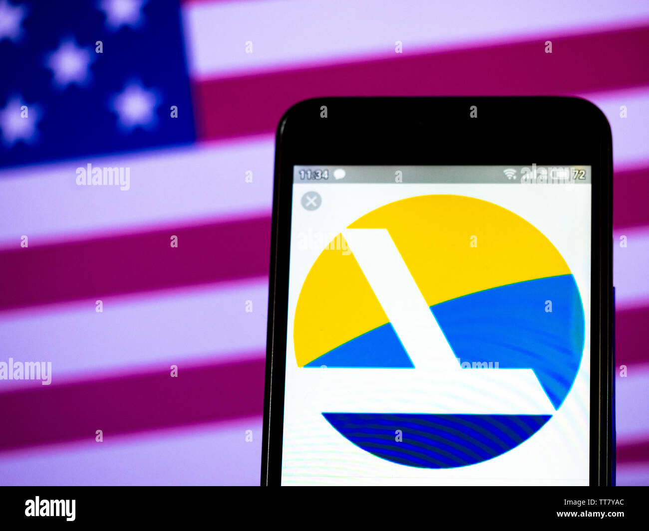 In this photo illustration the Eastern Airlines, LLC logo is seen ...