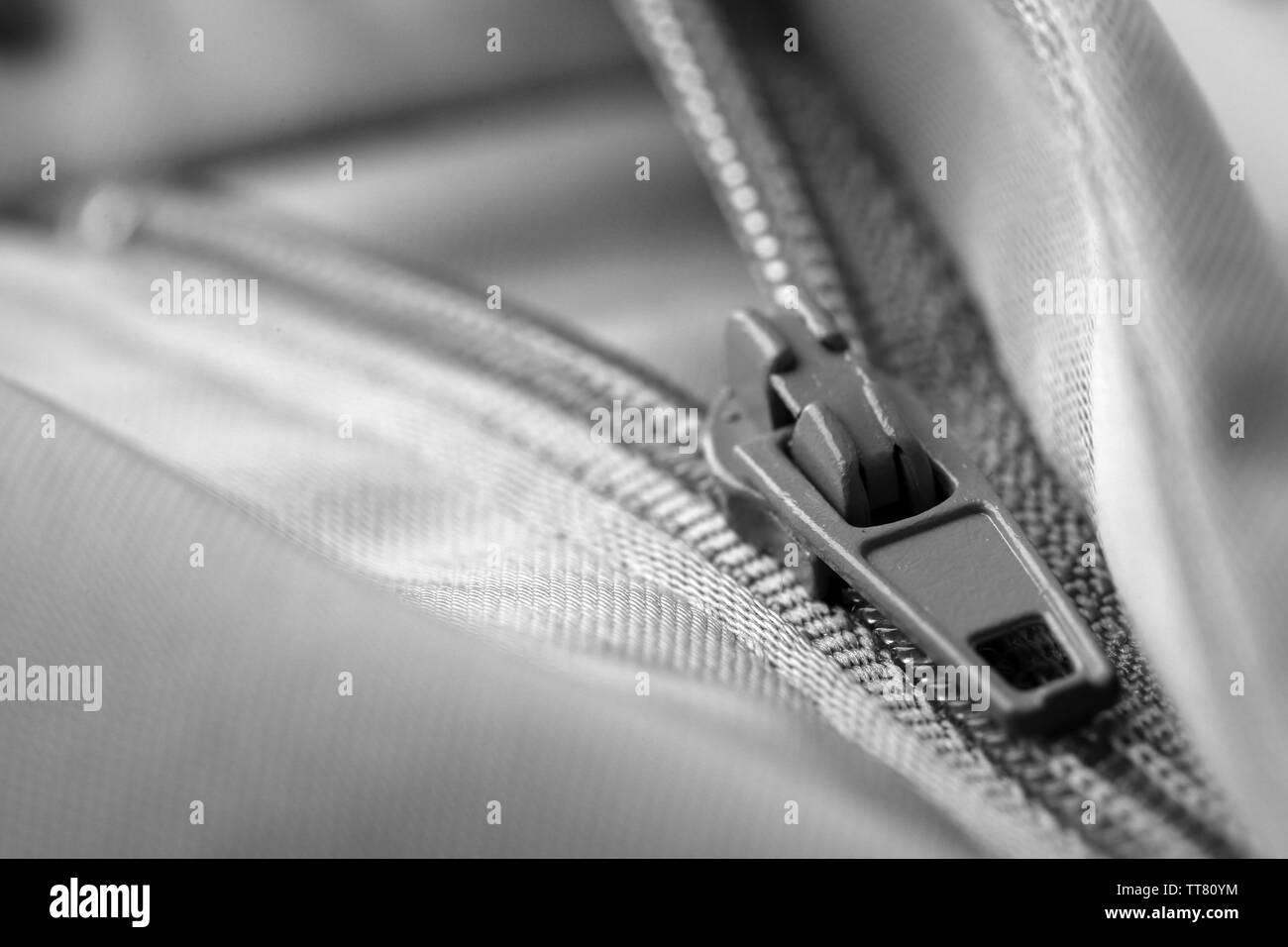 Zipper on clothes close up Stock Photo - Alamy