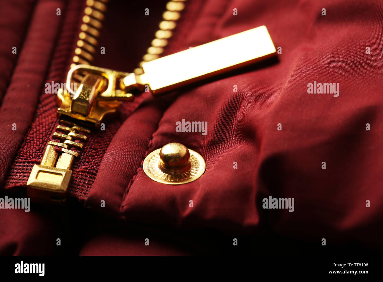 Zipper on clothes close up Stock Photo - Alamy