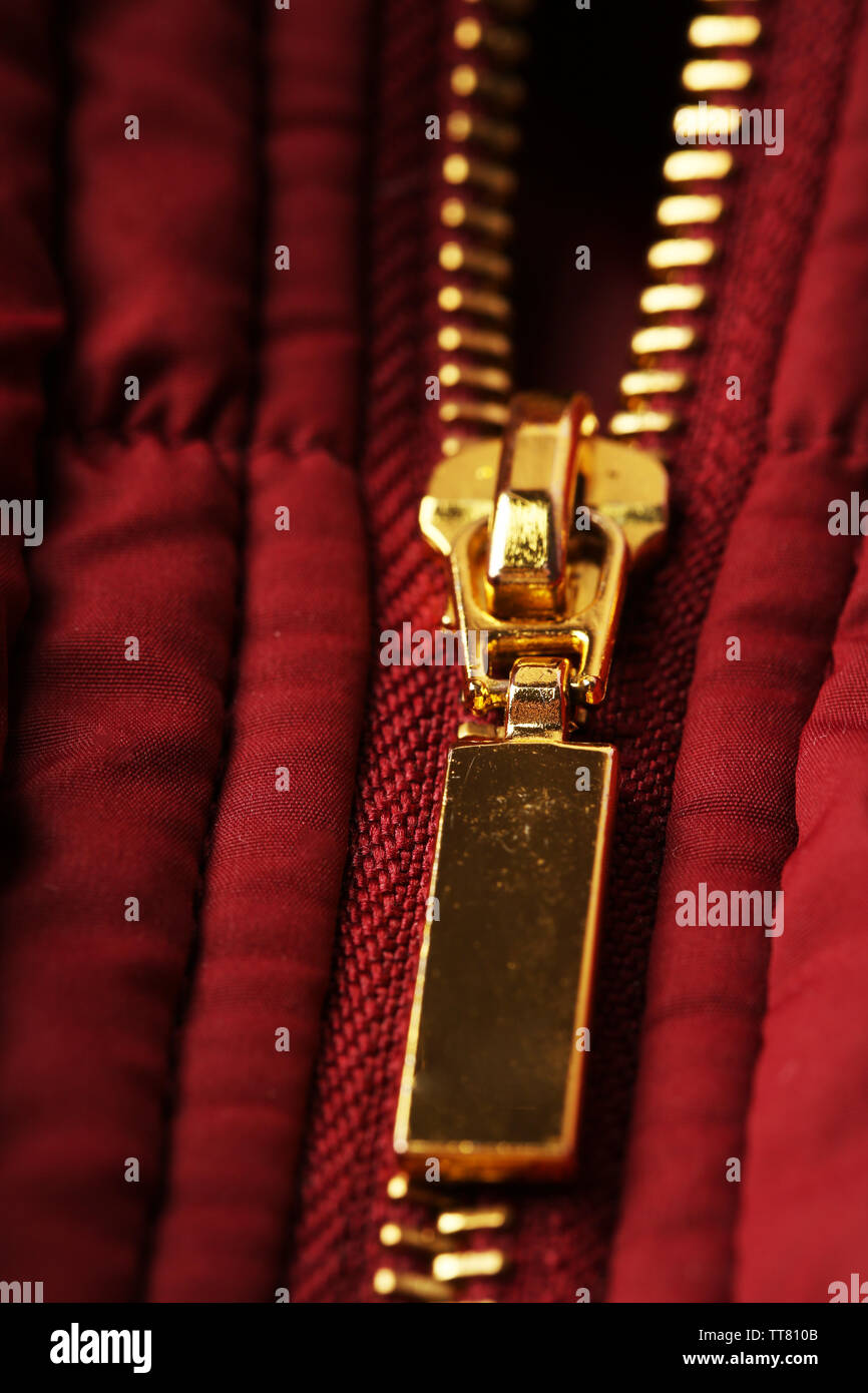 Zipper on clothes close up Stock Photo - Alamy