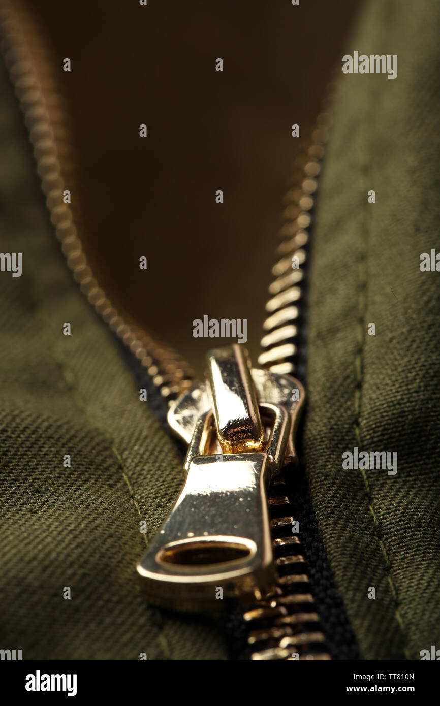 Zipper on clothes close up Stock Photo - Alamy