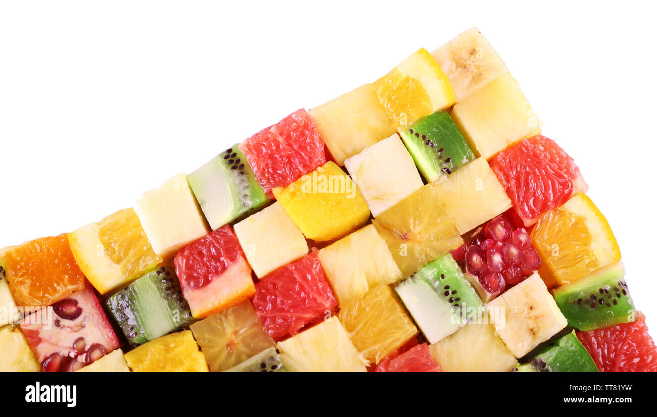 Sliced fruits isolated on white Stock Photo - Alamy