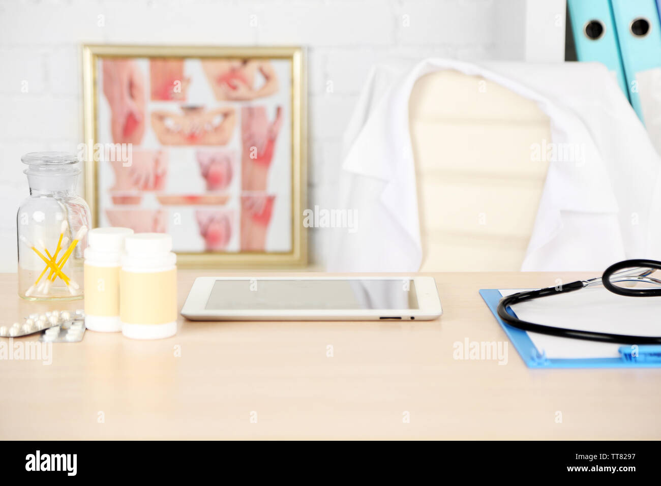 Doctor workplace in office Stock Photo - Alamy