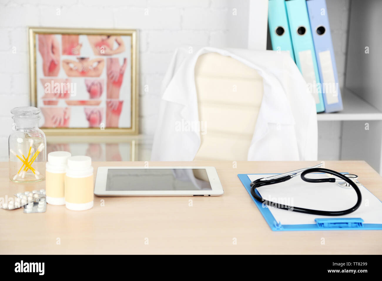 Doctor workplace in office Stock Photo - Alamy