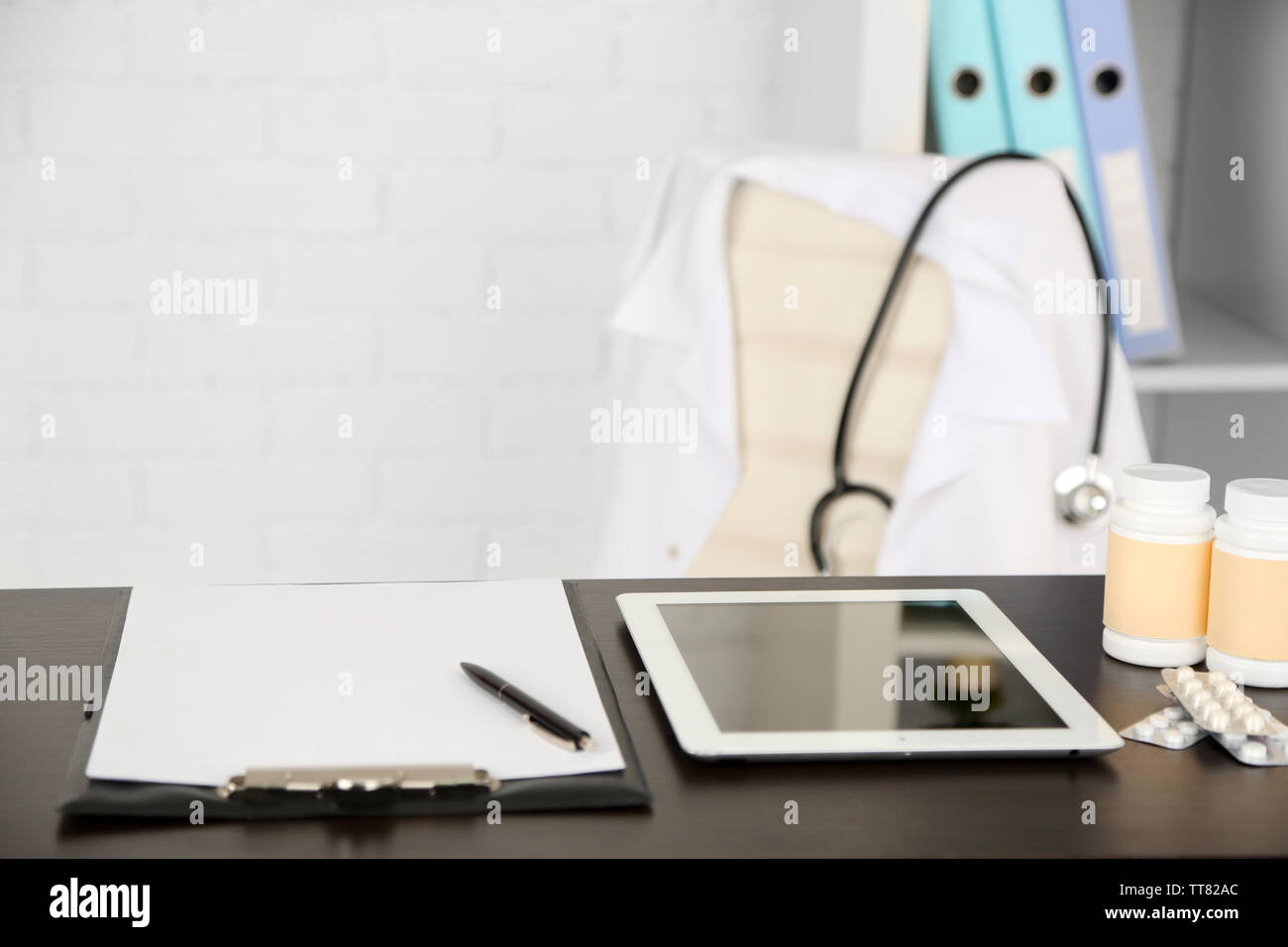 Doctor workplace in office Stock Photo - Alamy