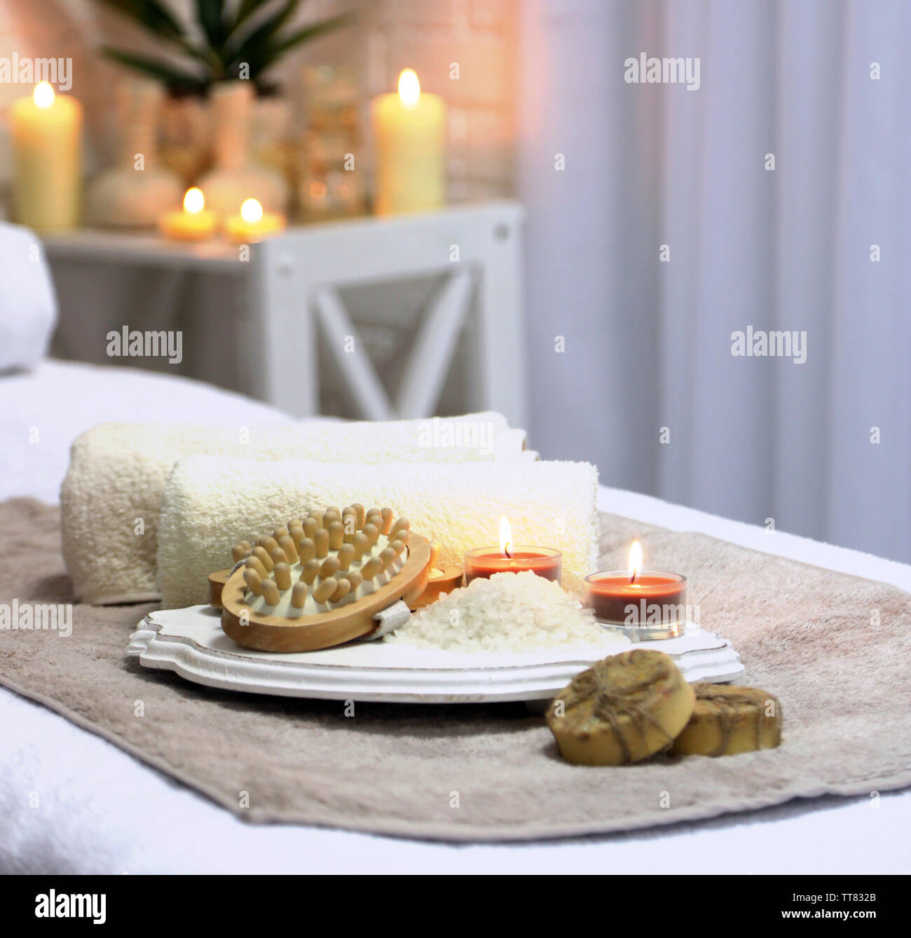 Place for relaxation in modern wellness center Stock Photo - Alamy