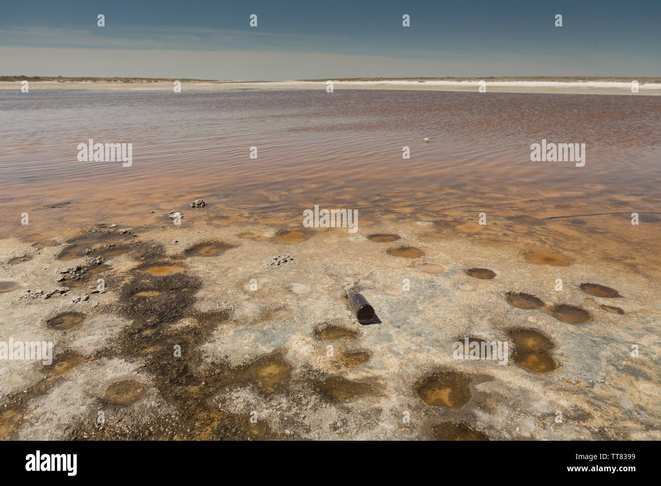 Aral sea.Part of the dried-up Aral sea,salt marshes and industrial ...