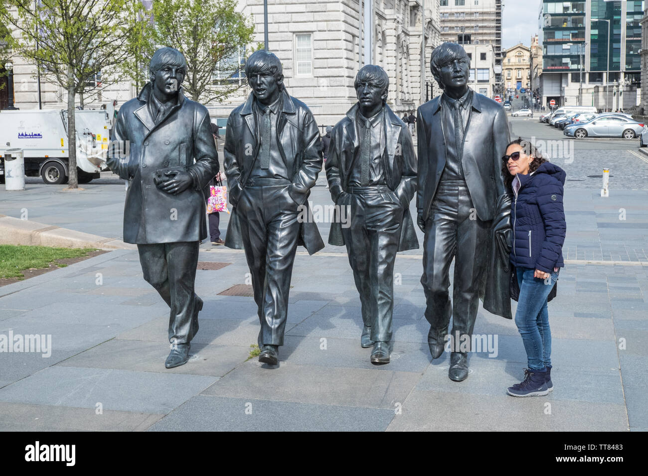 The Beatles,statue,waterfront,Pier Head,Liverpool,Merseyside,north ...