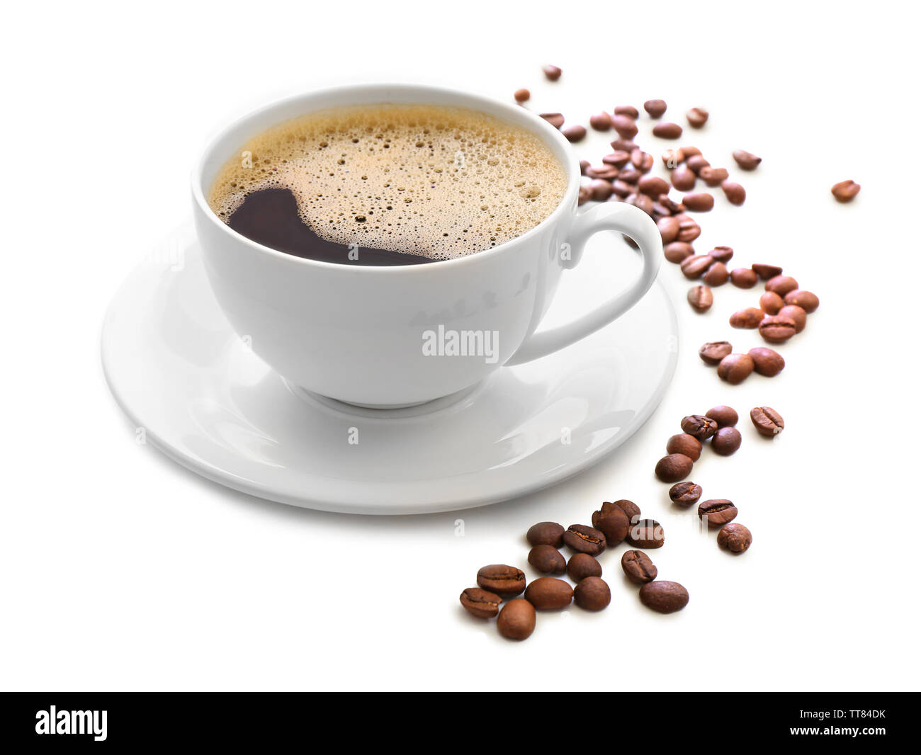 Cup of coffee isolated on white Stock Photo - Alamy