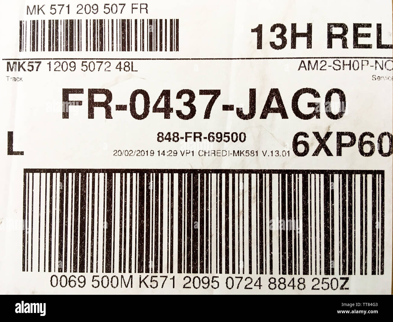 Barcode for pack shipping Stock Photo - Alamy