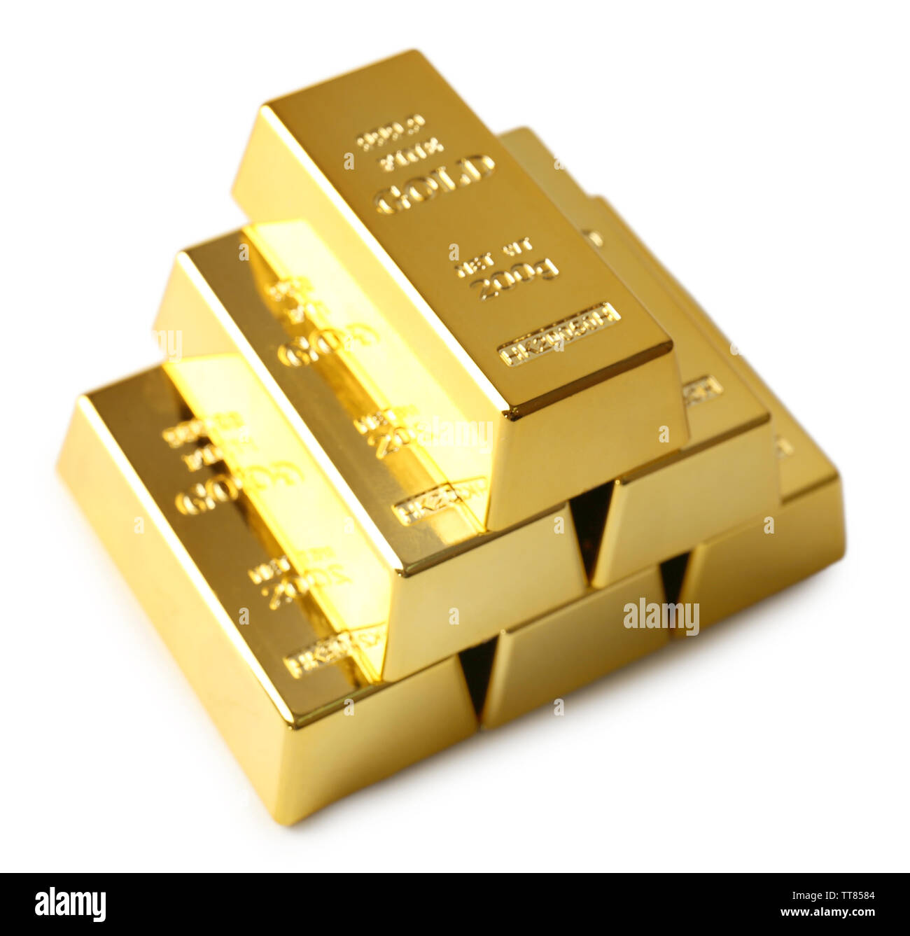 Gold bars isolated on white Stock Photo - Alamy