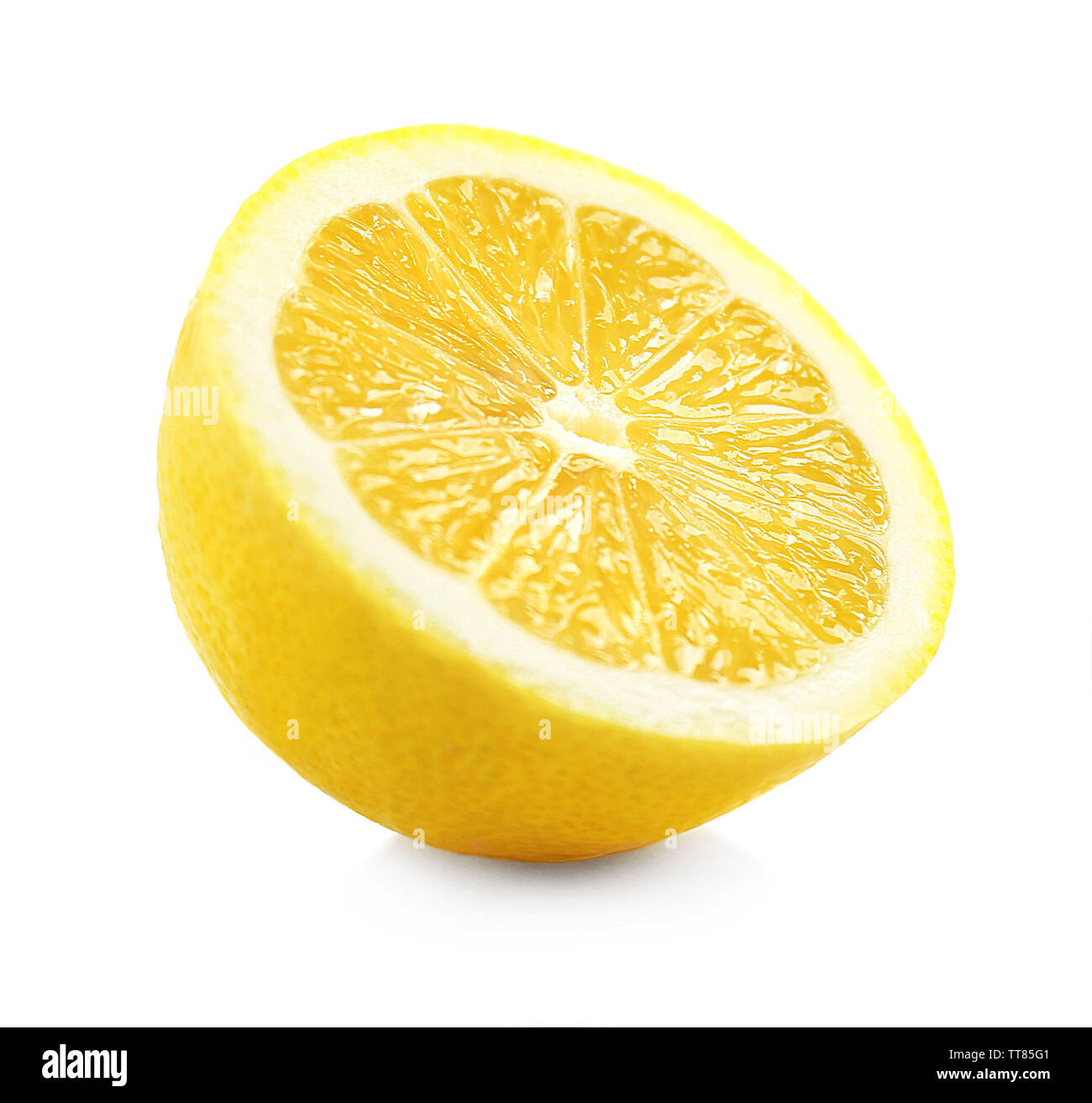 Juicy half of lemon isolated on white Stock Photo - Alamy