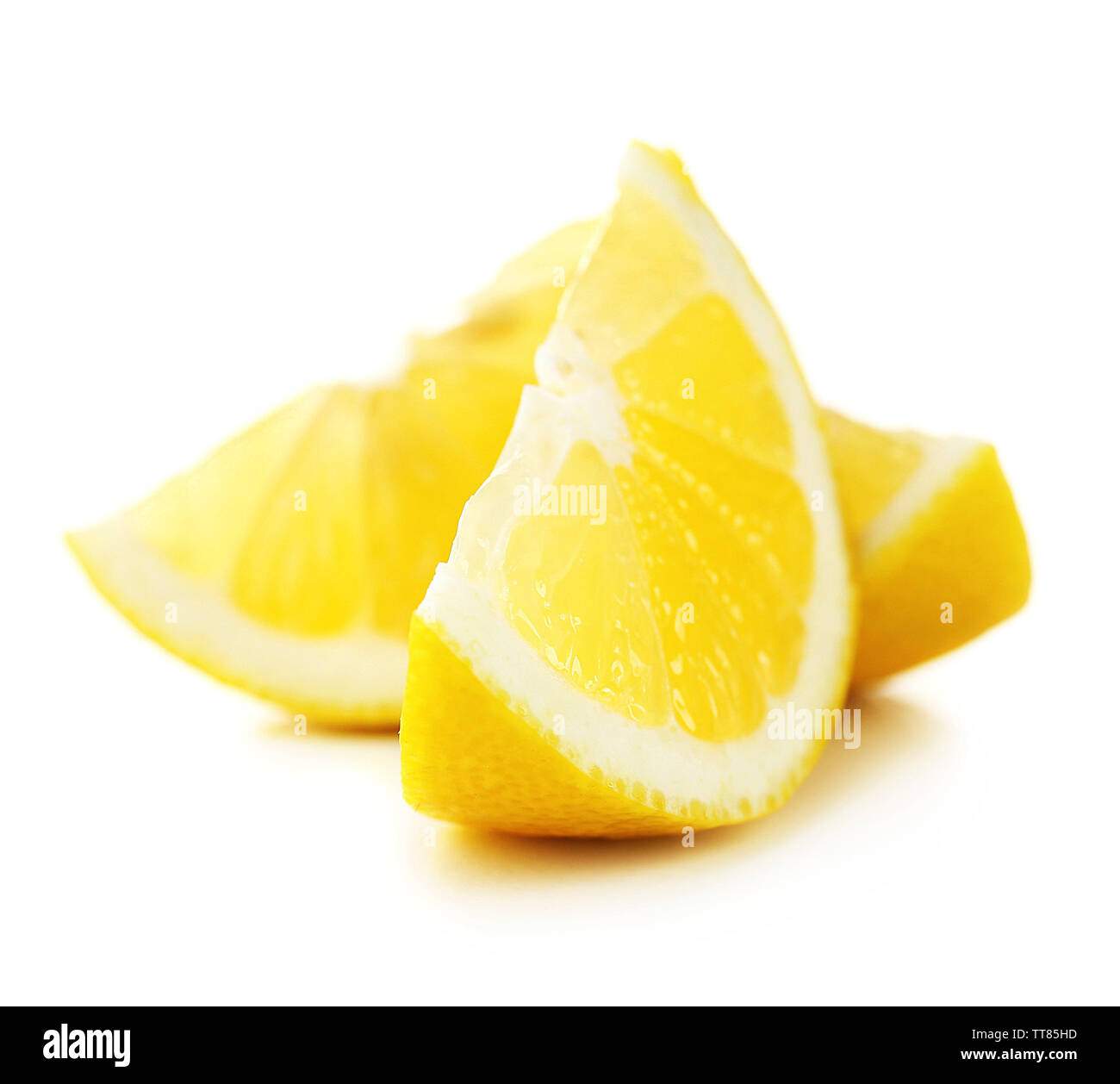 Juicy slices of lemon isolated on white Stock Photo - Alamy