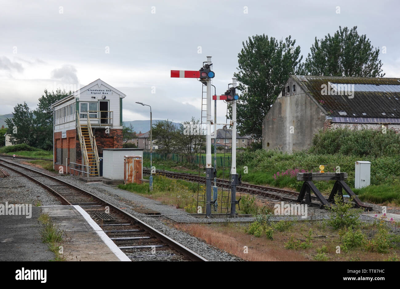 Llandudno Station Signal Box -1 Stock Photo - Alamy