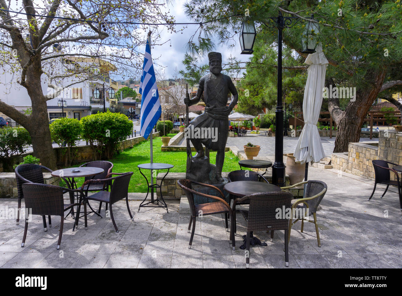 Archanes, Crete Island / Greece. Central Square of Archanes village ...