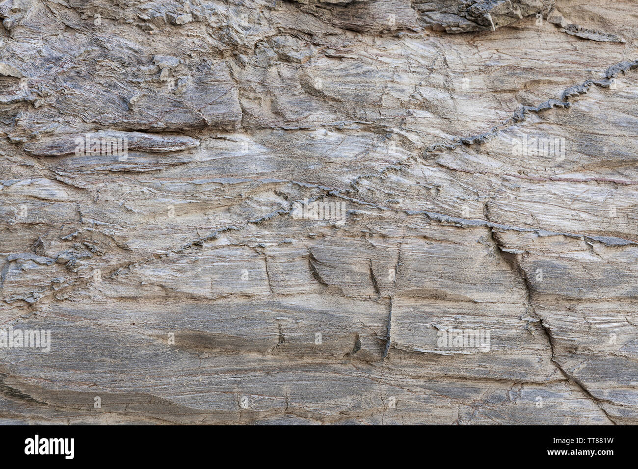 Natural texture of the rock surface, where you can see the lines drawn ...