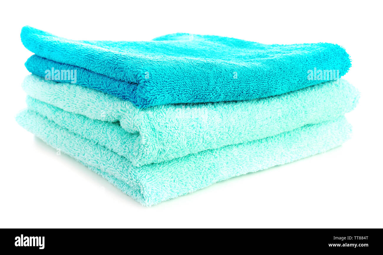 Set towels stack folded Cut Out Stock Images & Pictures - Alamy