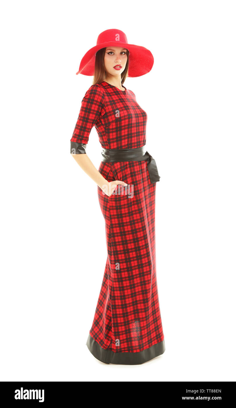 Model fashion show red Cut Out Stock Images & Pictures - Alamy