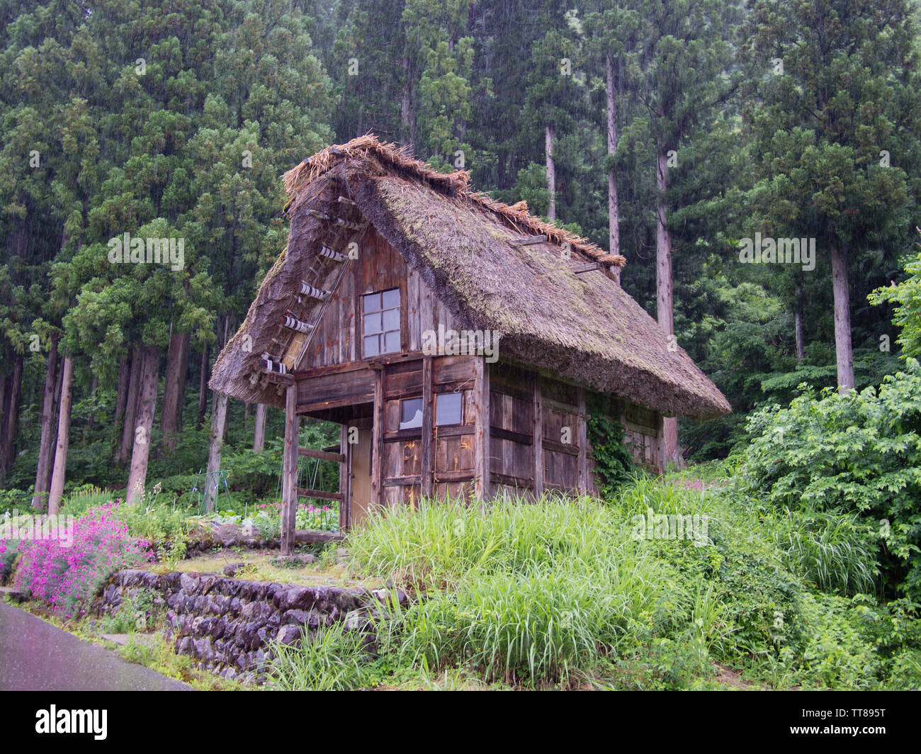 House constructed in gassho-zukuri or prayer hands style in the ...