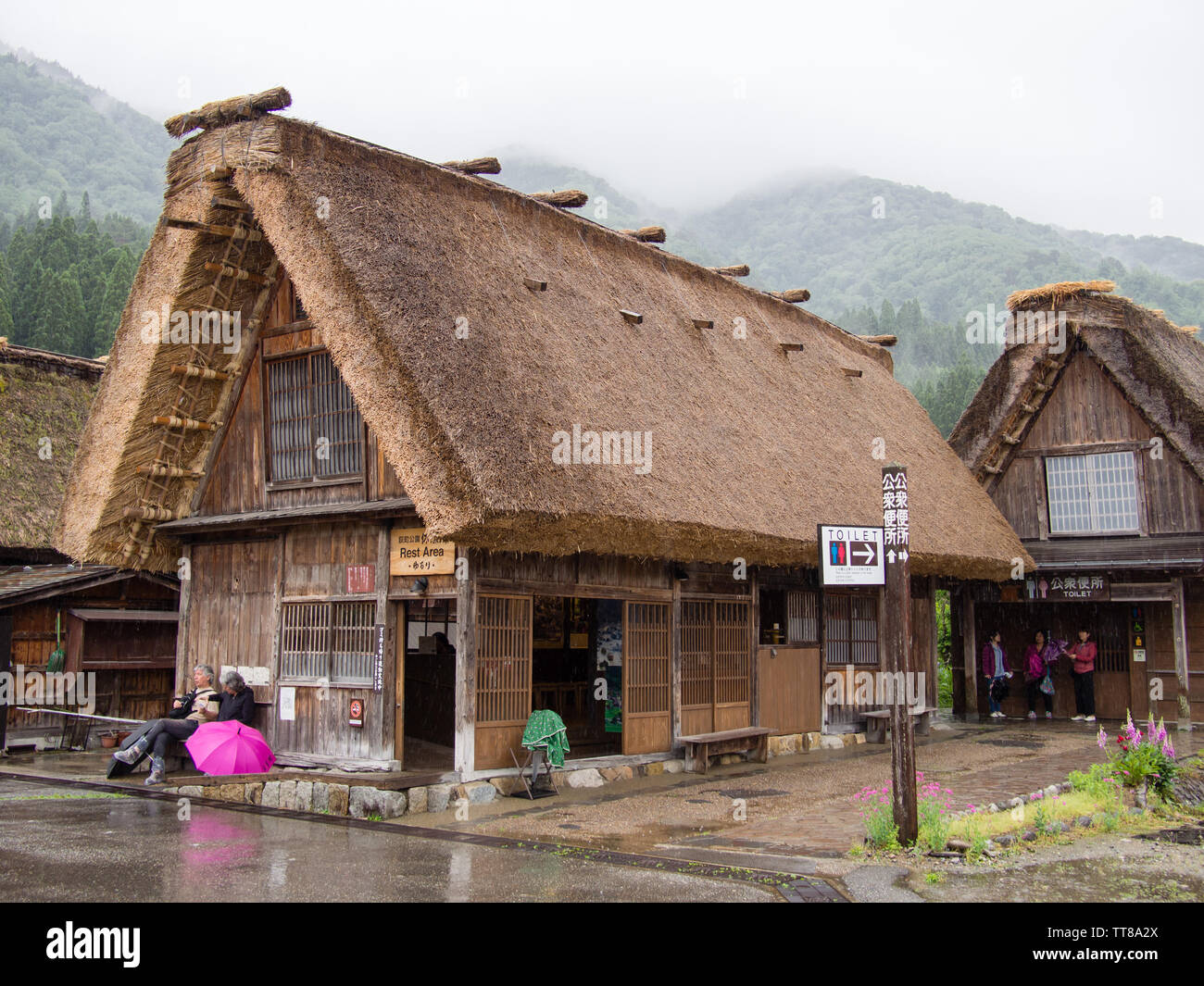 Houses constructed in gassho-zukuri or prayer hands style in the ...