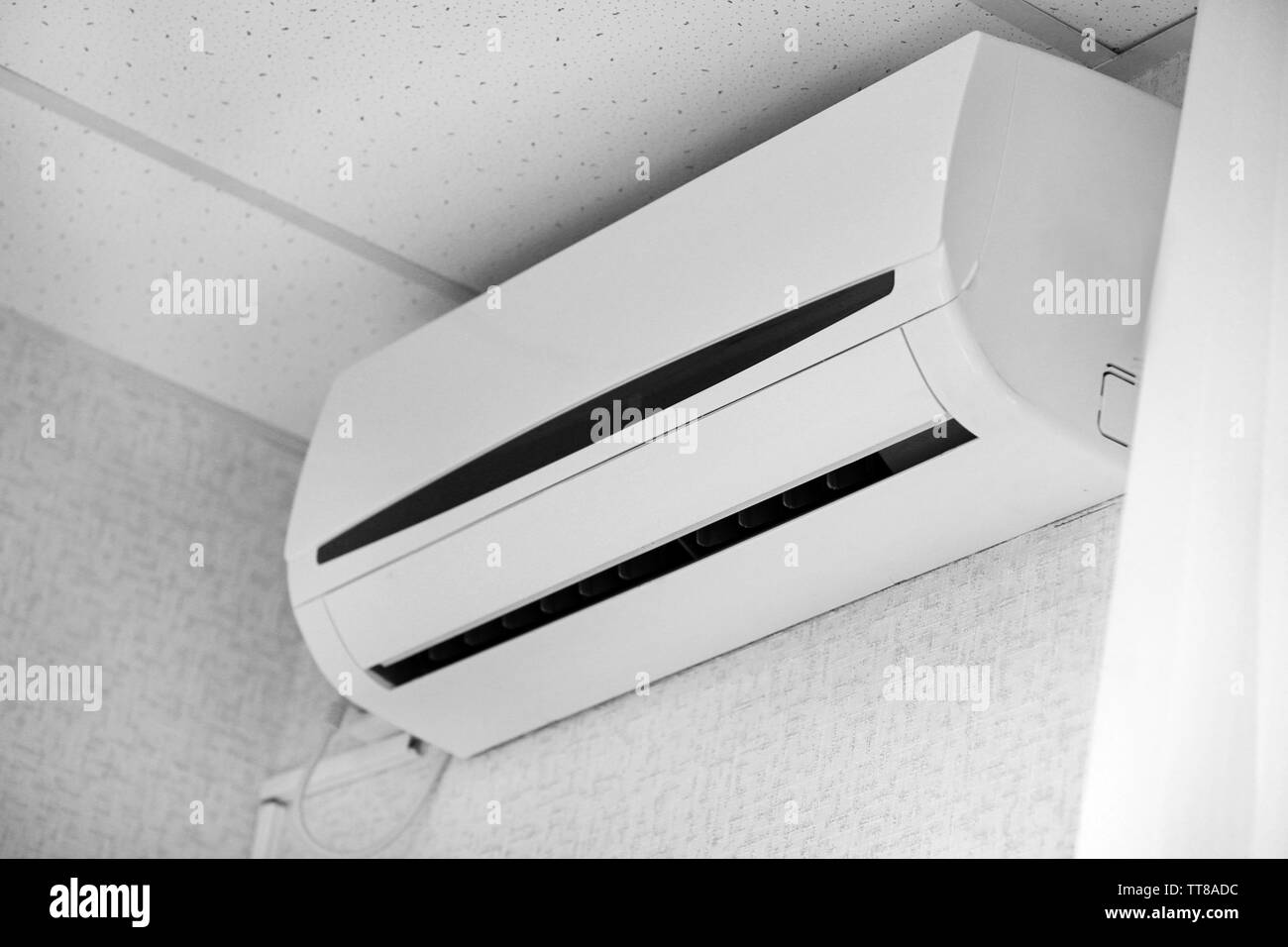 Air conditioner on wall background Stock Photo - Alamy