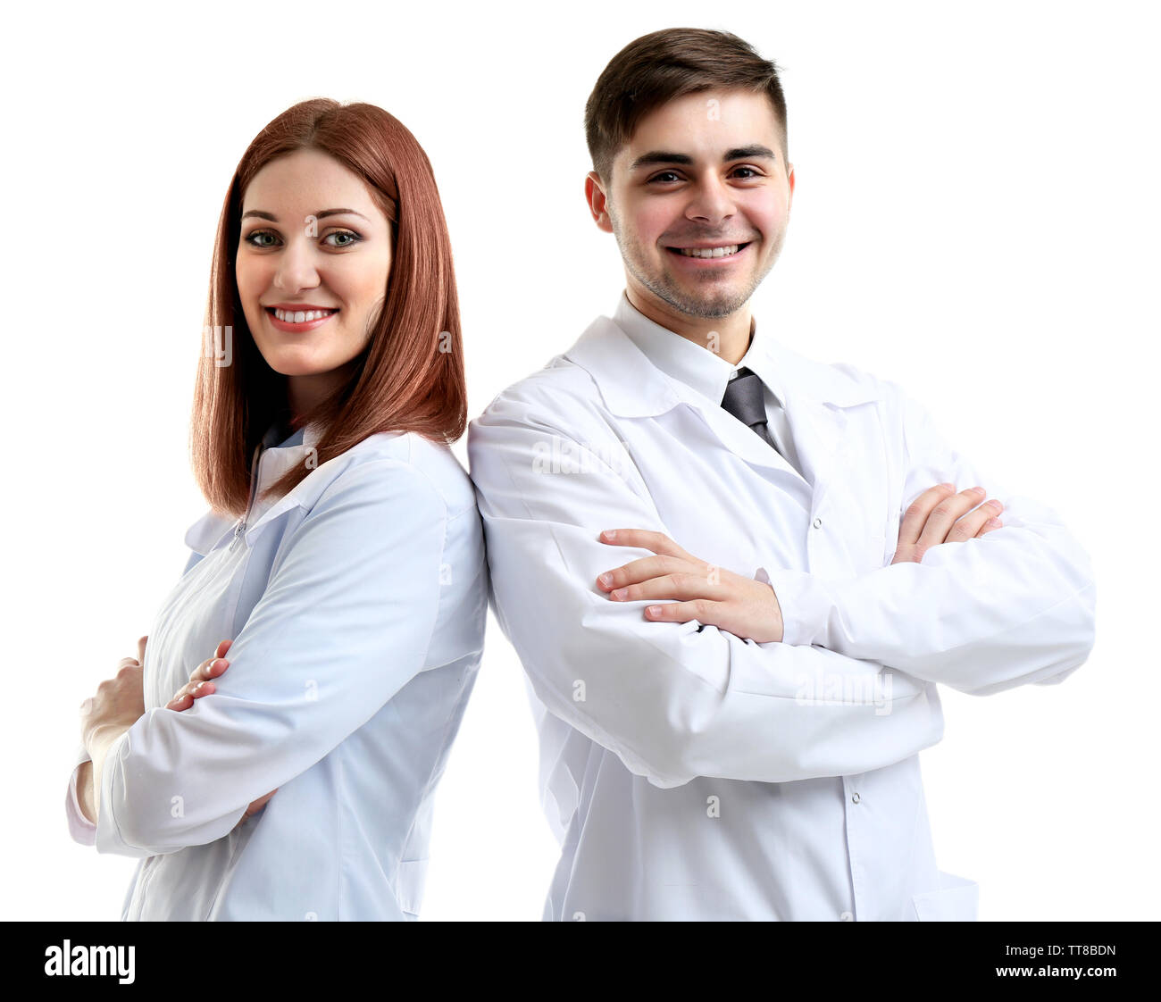 Medical workers isolated on white Stock Photo - Alamy