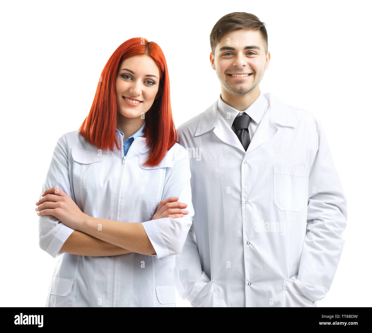 Medical workers isolated on white Stock Photo - Alamy