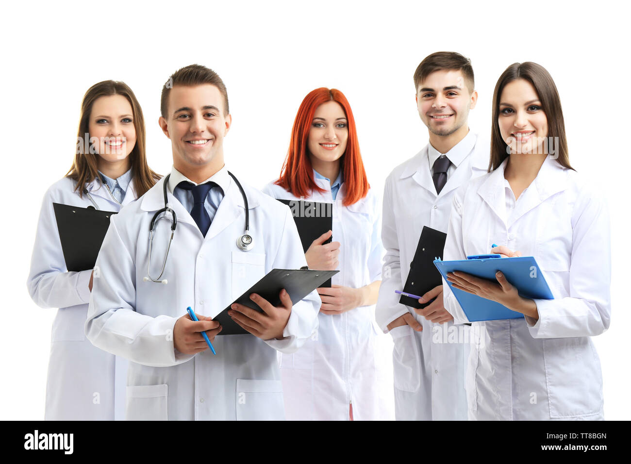 Medical workers isolated on white Stock Photo - Alamy