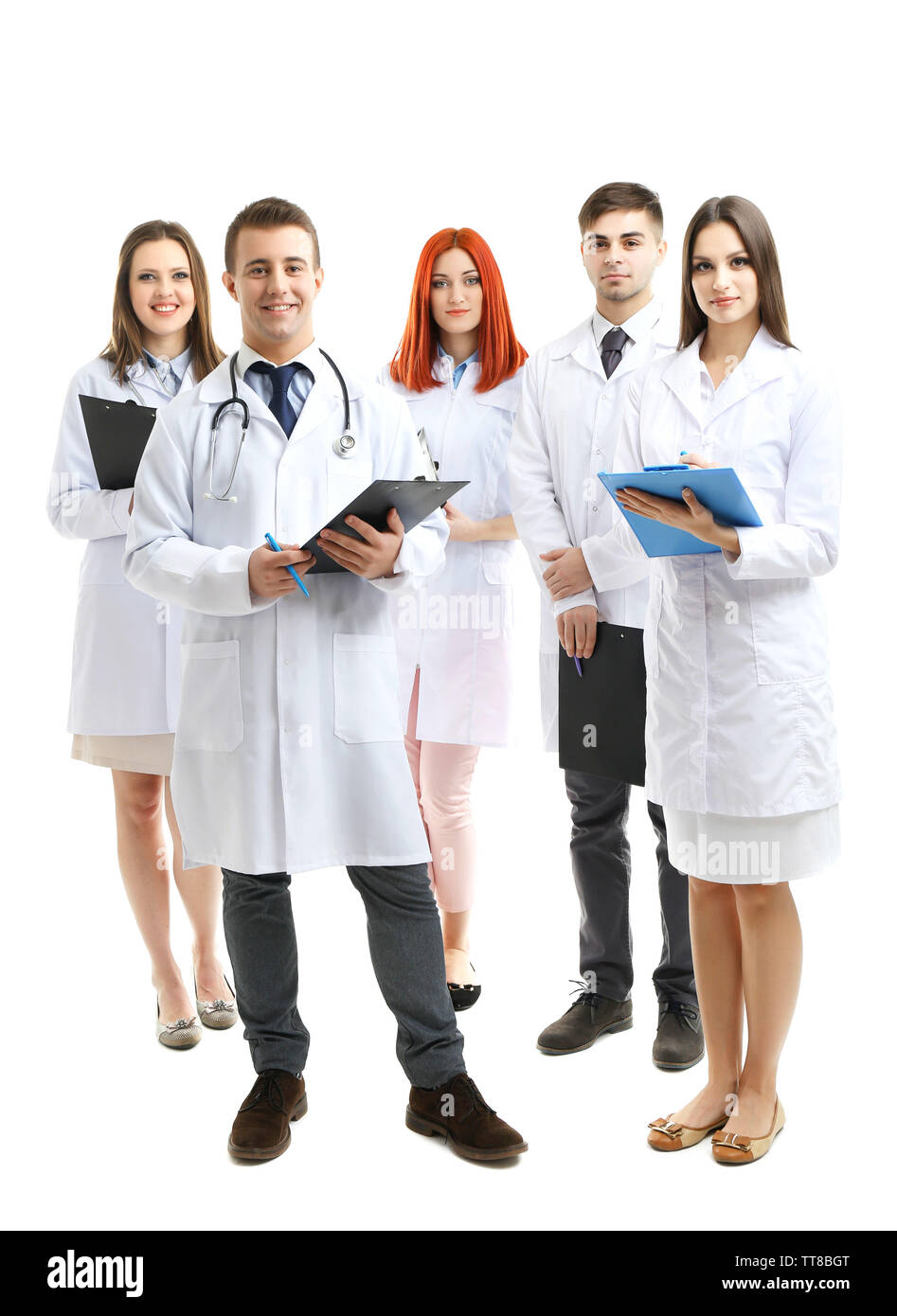 Medical workers isolated on white Stock Photo - Alamy