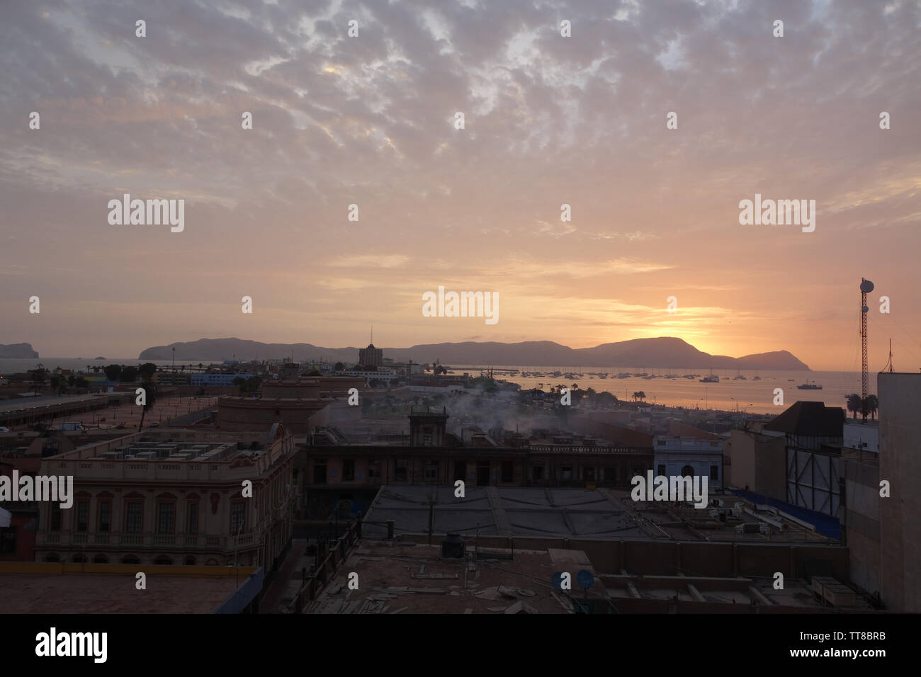 Sunset over the port of Callao. Lima, Peru Stock Photo - Alamy
