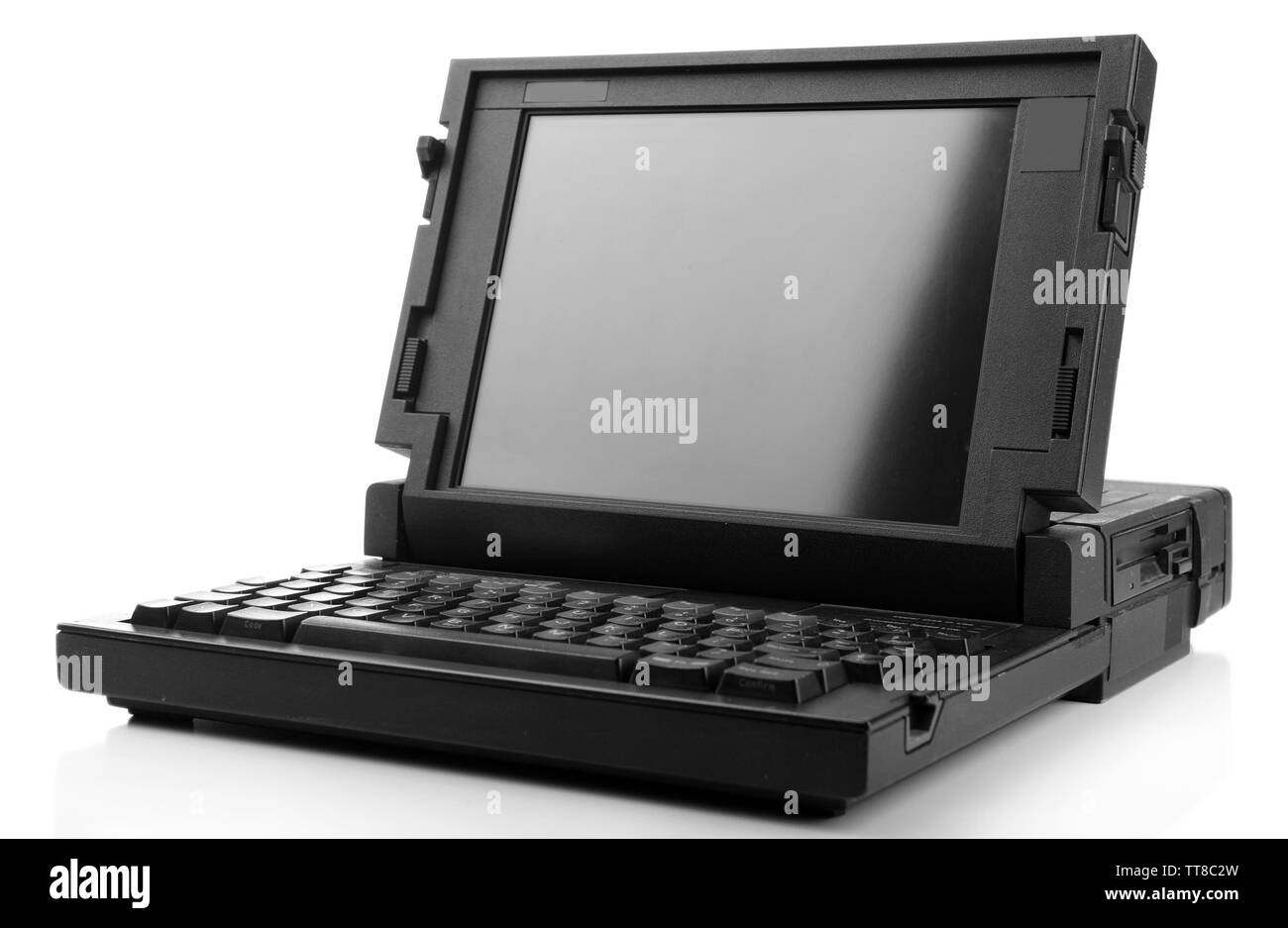 Old laptop isolated on white Stock Photo - Alamy